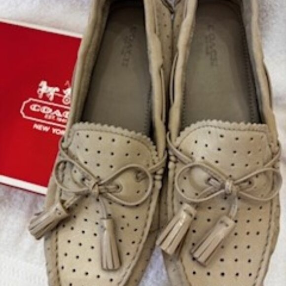 Coach | Shoes | Coach Nadia Perf Nubuck Driving Loafers In Grey Birch ...